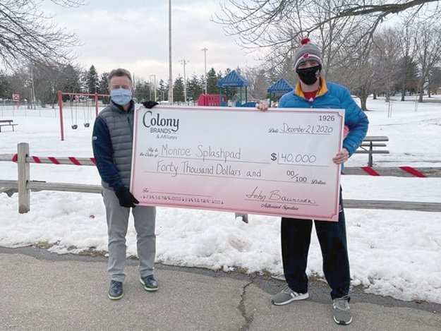 Colony Brands makes Splashpad donation - Monroe Times
