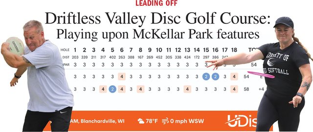 Driftless Valley Disc Golf Course: Playing upon McKellar Park features ...