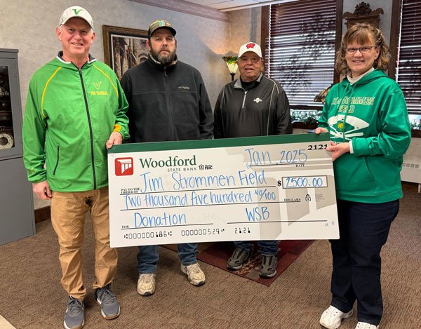 Woodford State Bank supports Jim Strommen Field with $2,500 donation ...