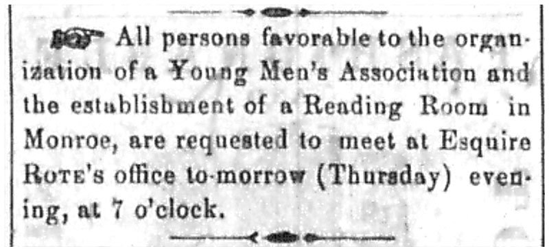 1860s club set the stage for a library - Monroe Times